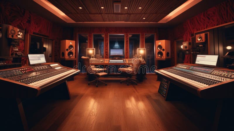 Modern Audio Recording Studio with Equipment and Recording Both, Mixing ...