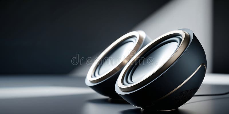 Modern Audio Speakers Sleek Design Dark Background Stock Photos - Free ...