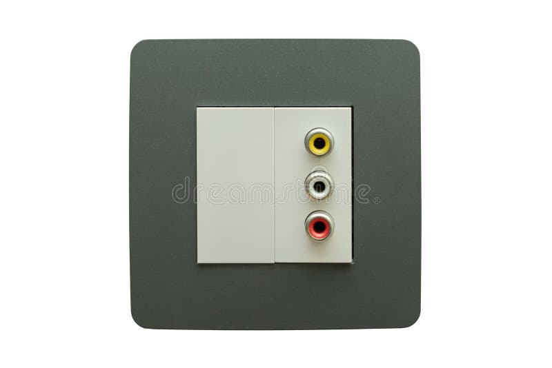 Modern Audio Video Input Panel on Wall on White Background Stock Photo ...