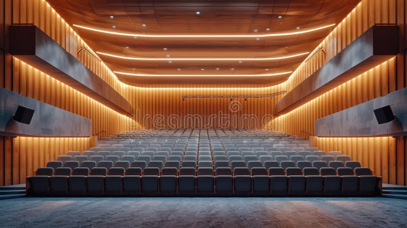 Modern Auditorium with Elegant Lighting and Empty Seats in a ...