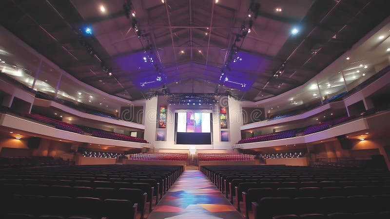 Modern Auditorium Interior Seating Stage Lighting Design Stock Image ...