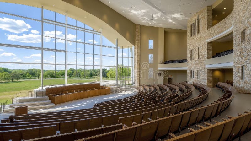 Architectural Grandeur a Captivating View of a Modern Auditorium with ...