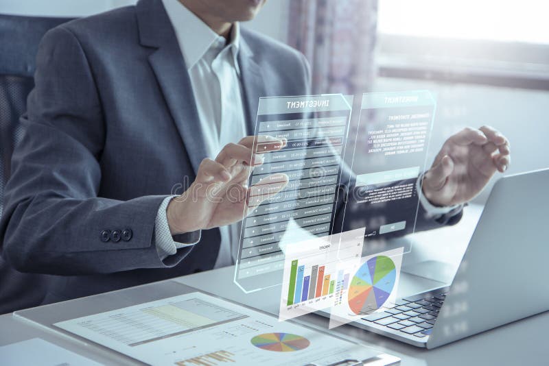 Modern Augmented Reality Technology with Business Information Stock ...