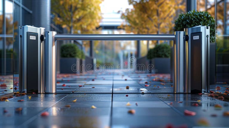 Modern Automated Access Control Turnstile Gate. Generative Ai Stock ...