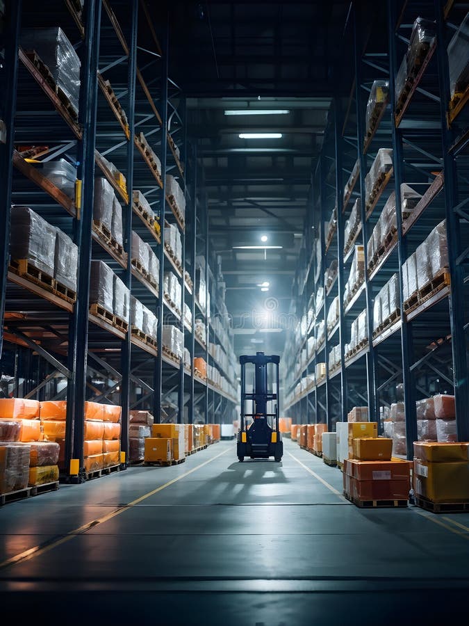 Modern Automated High Rise Warehouse with Metal Racks Stock ...