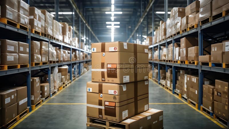 Modern Automated High Rise Warehouse with Metal Racks Stock ...