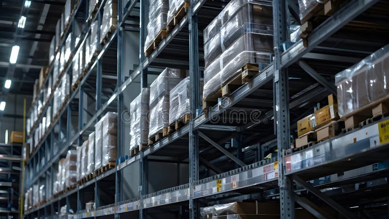 Modern Automated High Rise Warehouse with Metal Racks Stock ...