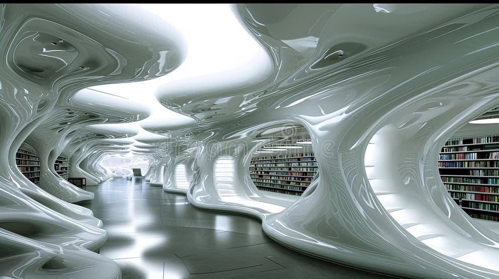 Modern Automated Library stock illustration. Illustration of system ...