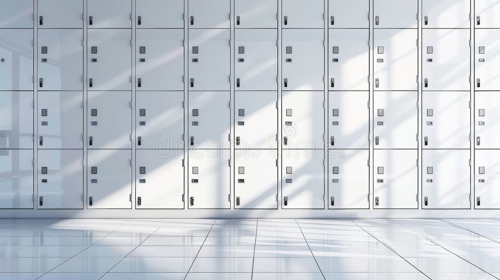 Modern Automated Locker System in a Bright, Spacious Facility. Concept ...