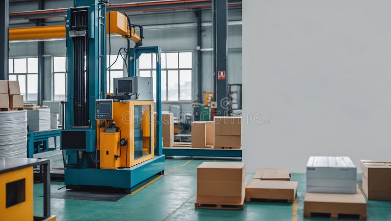 Modern Automated Packaging System in Factory Stock Illustration ...