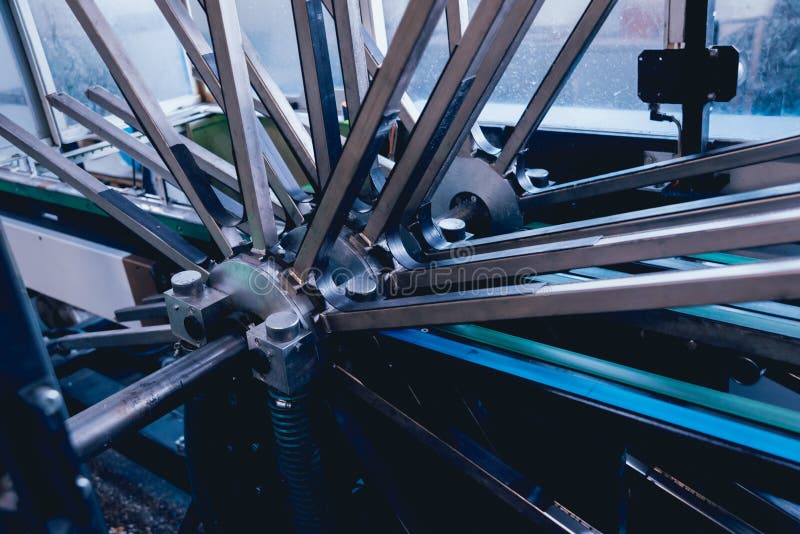 Modern Automated Production Line in Factory. Plastic Bag Manufacturing ...