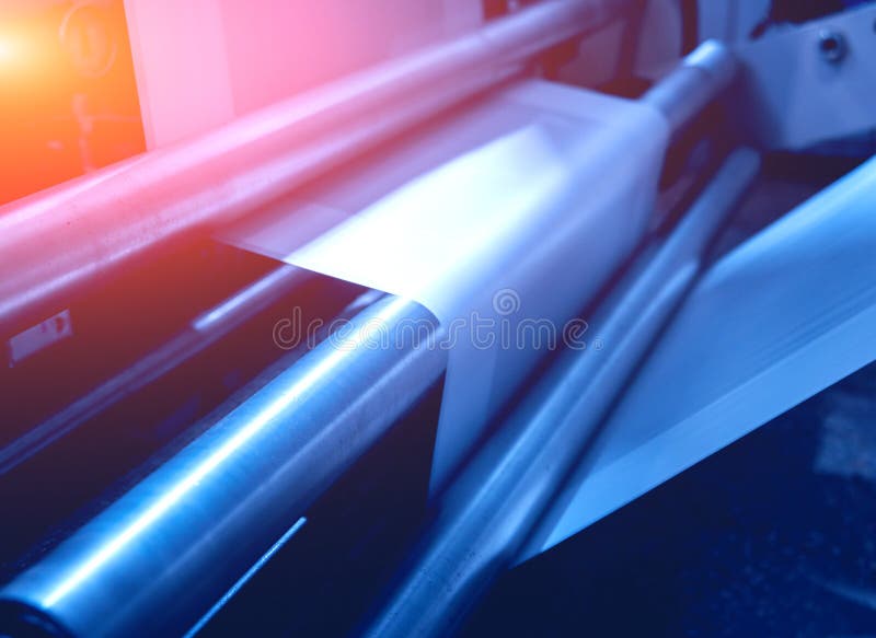 Modern Automated Production Line in Factory. Plastic Bag Manufacturing ...