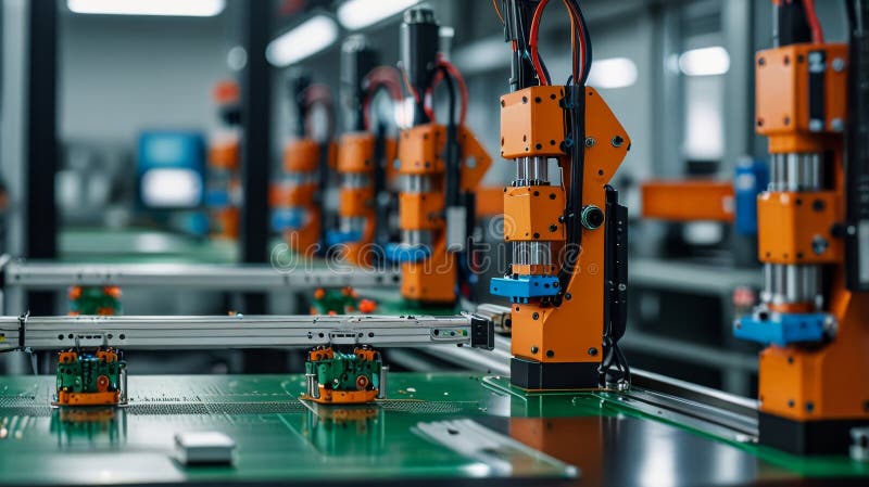 Modern Automated Smt Pick and Place Machine Placing Components on Pcb ...