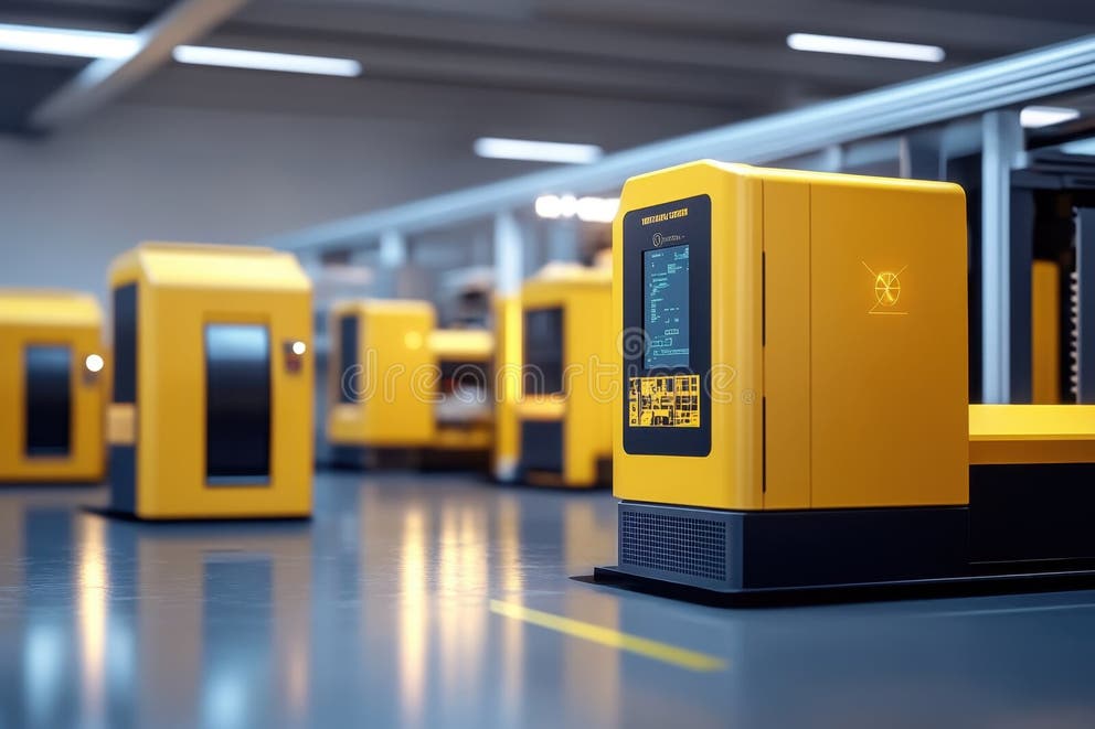 Modern Automated Storage System in a High-tech Warehouse Setting Stock ...