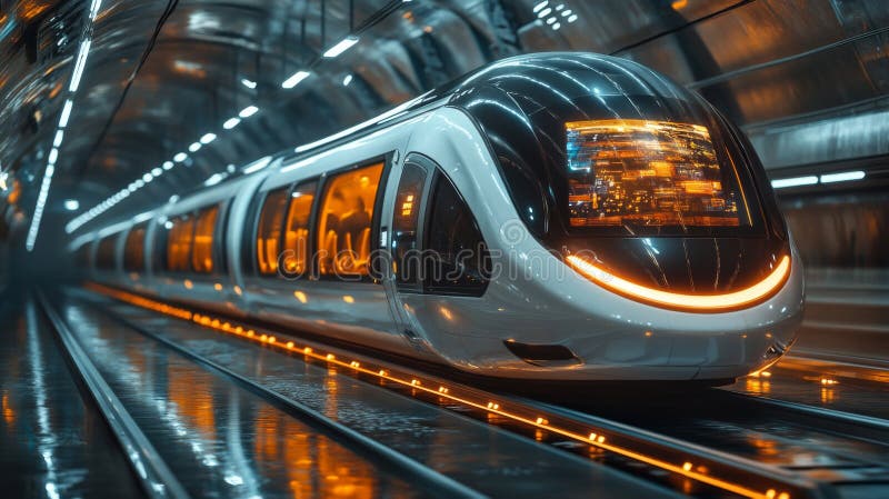 Sleek Automated Transport Pods in Facility Stock Image - Image of ...
