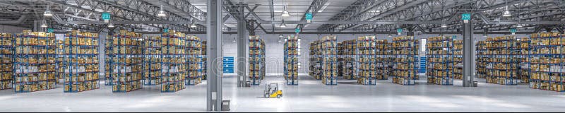 Modern Automated Warehouse Interior with Robotic Equipment Stock ...