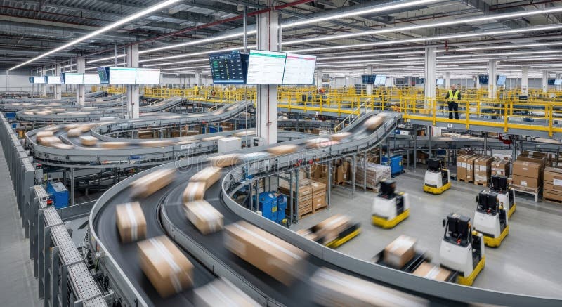 Robotic Arm Sorting Plastic Waste on Conveyor Belt in High-tech ...