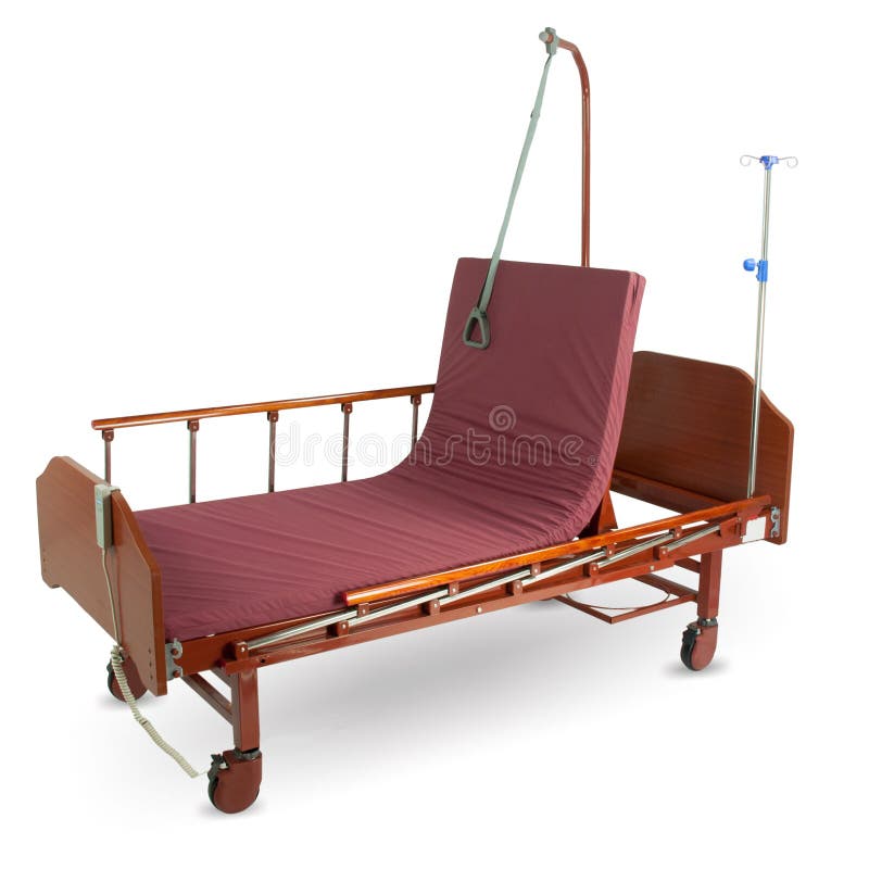 Modern Automatic Bed for a Hospital Isolated on White Stock Image ...