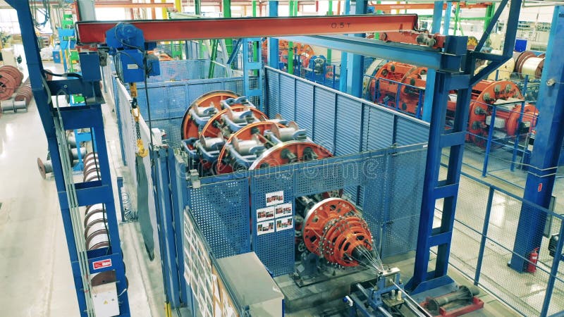 Modern Automatic Cable Making Machine at a Cable Plant Stock Video ...