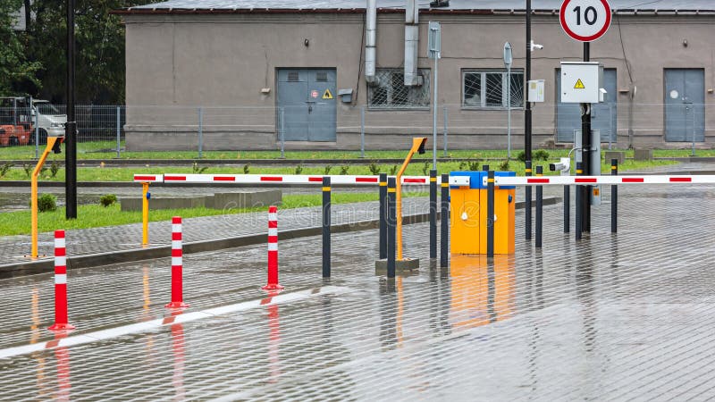 Modern Automatic Car Barrier System for Car-park Security Stock Image ...