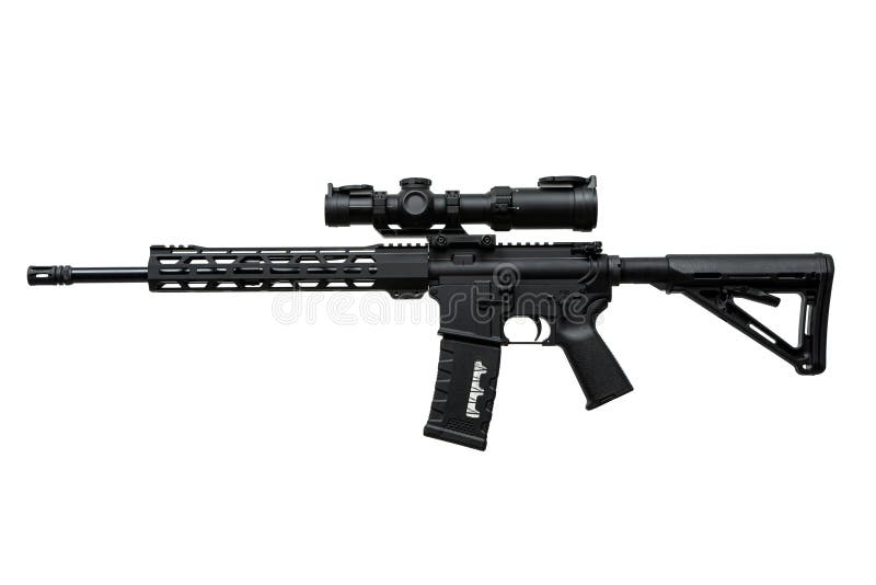 Modern Automatic Carbine with Optical Sight. Weapons for Police ...