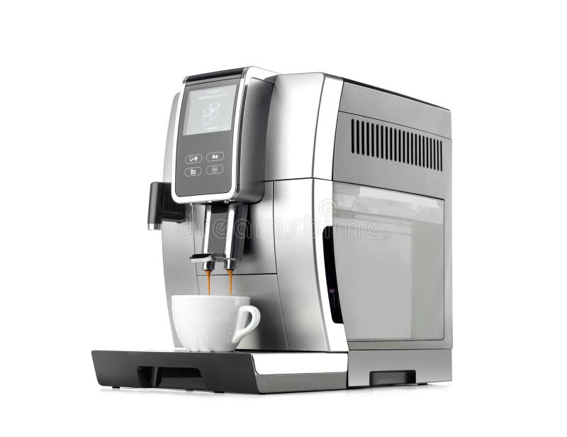 Modern Automatic Coffee Machine with Digital Display Brews Double ...