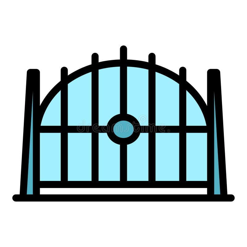 Automatic Gate Icons Set Simple Vector. Electric Door Stock Vector ...