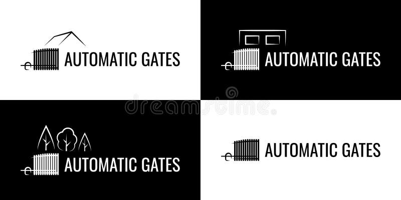 Modern Automatic Gate System Logo Stock Vector - Illustration of garden ...