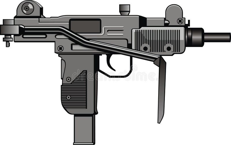 Modern automatic gun stock vector. Illustration of battle - 69017394