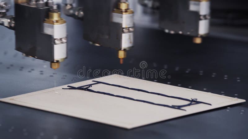 Modern Automatic Machine Line of Cardboard Box. Offset Printing Machine ...