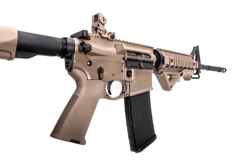 Modern Automatic Rifle Isolated on White. Weapons for Police, Special ...