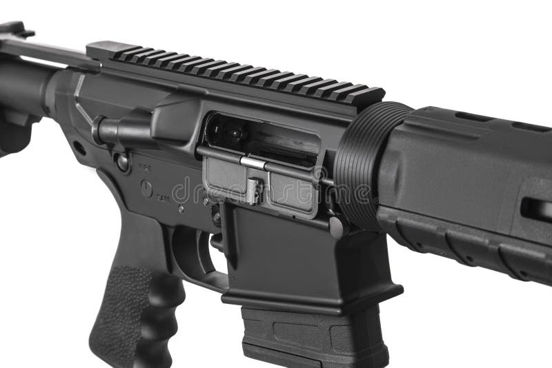 Modern Automatic Rifle Isolated on White Stock Photo - Image of assault ...