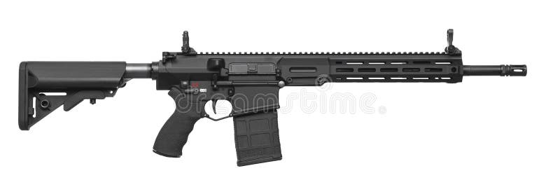 Modern Automatic Rifle Isolated on White. Weapons for Police, Special ...