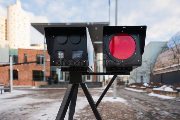 Modern Automatic Speed Control System on a City Street: Camera, Radar ...