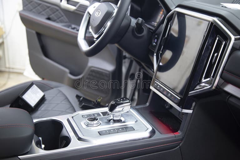 Modern Automatic Transmission. the Interior of the Car Stock Image ...