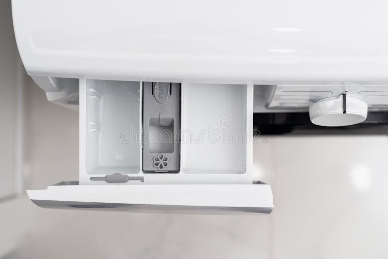 Modern and Automatic Washing Machine in Bathroom Stock Image - Image of ...