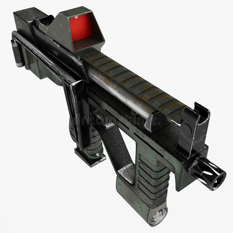 Modern Automatic Weapons Gun of a New Model. Design Concept. 3D ...