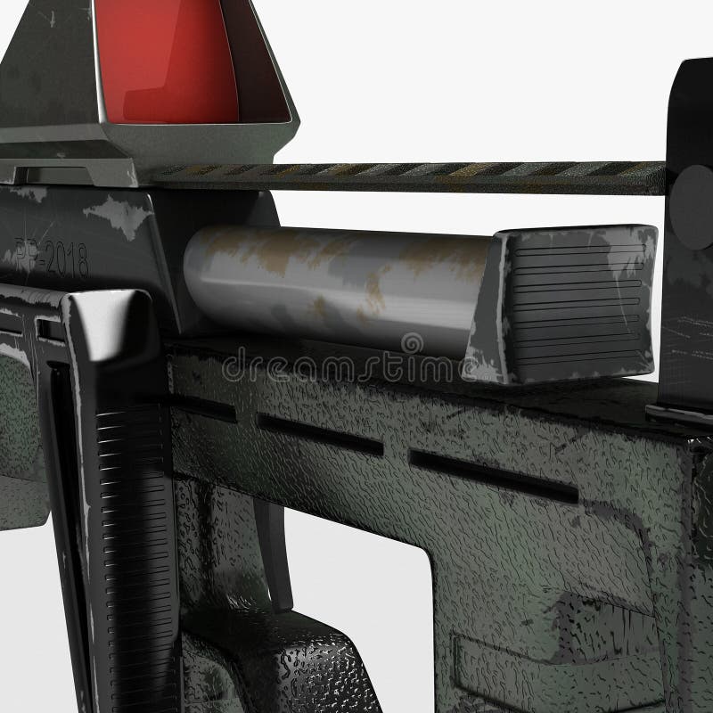 Modern Automatic Weapons Gun of a New Model. Design Concept. 3D ...