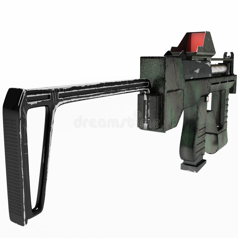 Modern Automatic Weapons Gun of a New Model. Design Concept. 3D ...