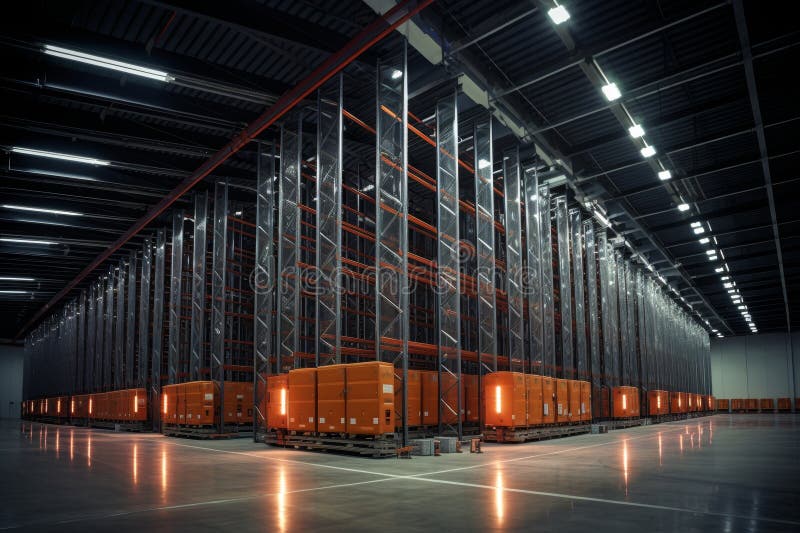 Modern Automatized High Rack Warehouse Stock Illustration ...