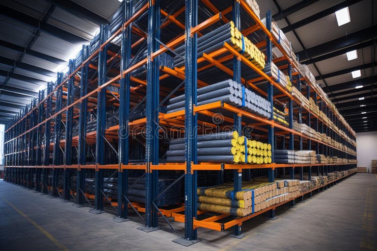 Modern Automatized High Rack Warehouse Stock Illustration ...