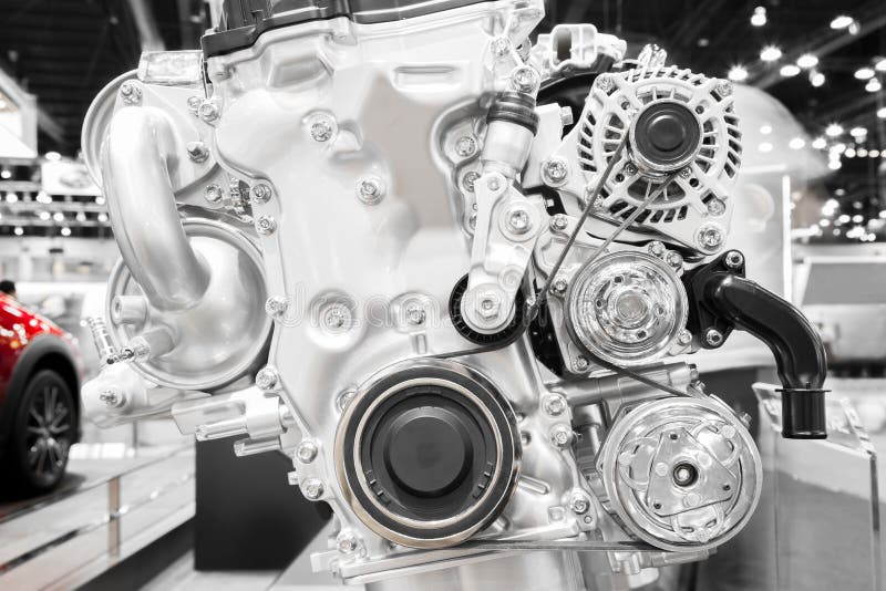 Modern Car Engine Cross Section Stock Photo - Image of cross, cylinder ...