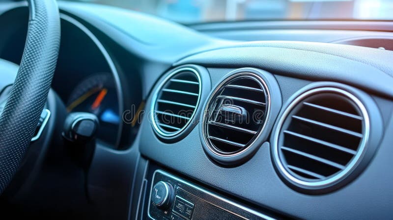 Modern Automotive Climate Control Console Showcasing Advanced Air Ventilation System and ...