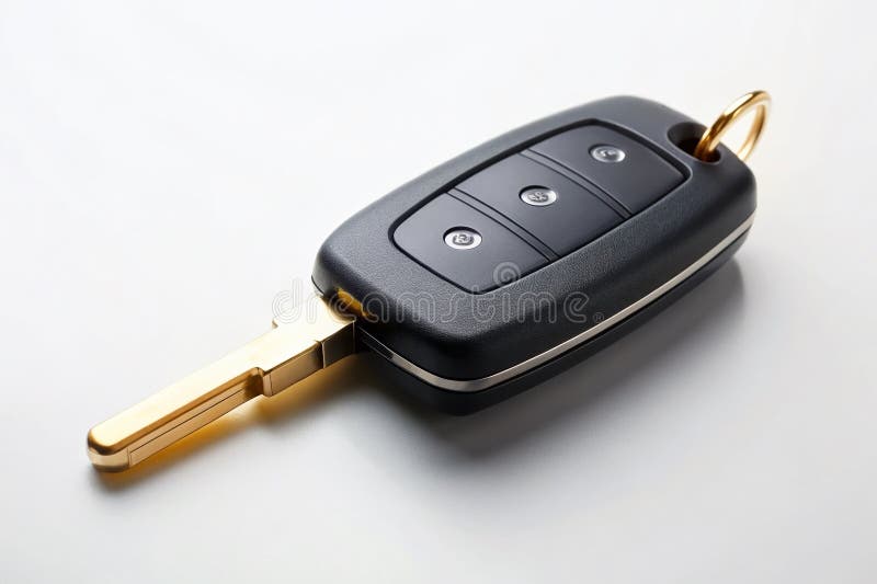 Modern Automotive Technology a Sleek Car Key and Black Remote Control ...