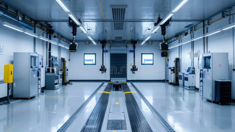 Modern Automotive Testing Facility Interior Stock Image - Image of ...