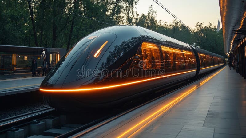 Modern Autonomous Train Showcasing Advanced Logistics and ...