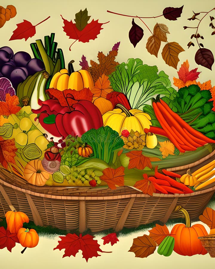 Modern Autumn Harvest Fall Pattern Stock Illustration - Illustration of ...