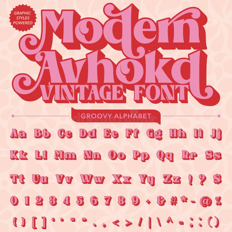 Modern Avhokd Script Retro Vintage Display Bold Font Alphabet for ...