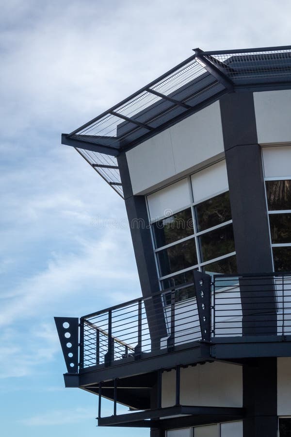 Modern Aviation Watch Tower Stock Image - Image of building, flying ...