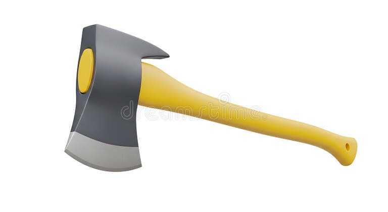 A Modern Axe Featuring a Robust, Metallic Head with a Sharp Blade and a ...